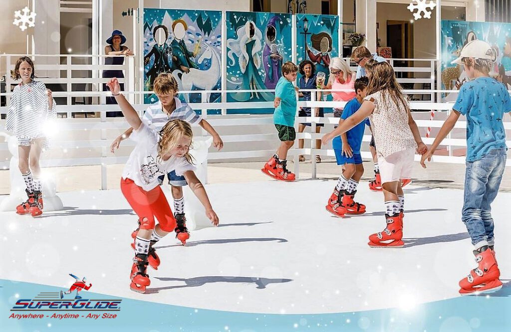 Synthetic Ice Rink Installation using Super-glide Synthetic Ice Panel
